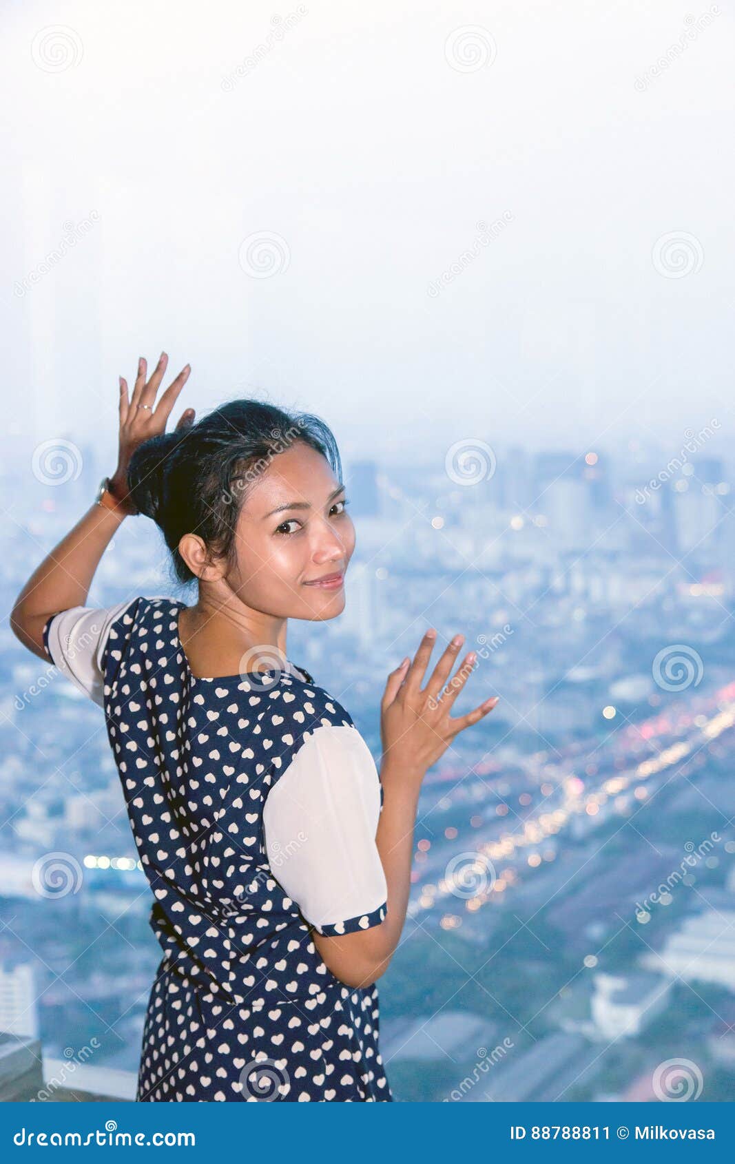 Woman watching the view stock image. Image of asia, asian - 88788811