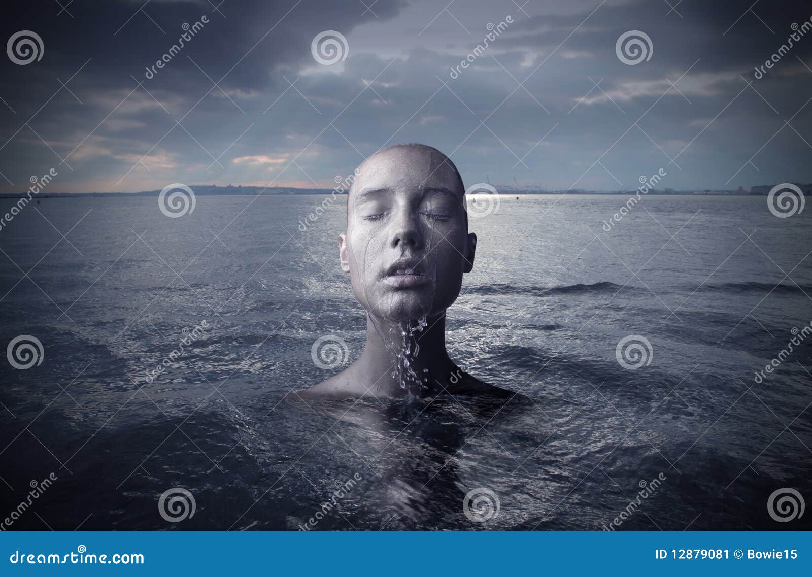 Woman in the water stock image. Image of emerge, swim - 12879081
