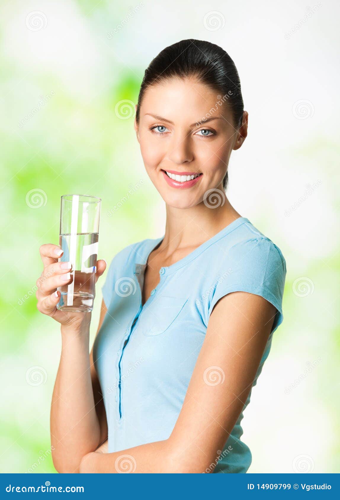 Woman with water stock image. Image of outside, female - 14909799