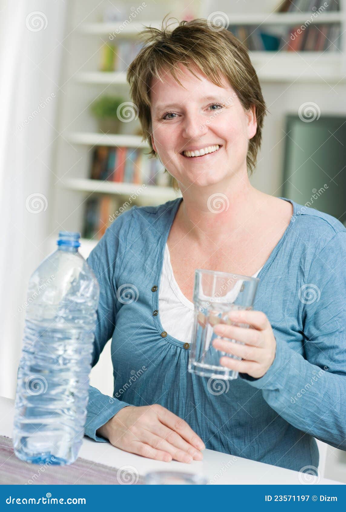 Woman with water stock image. Image of caucasian, adult - 23571197
