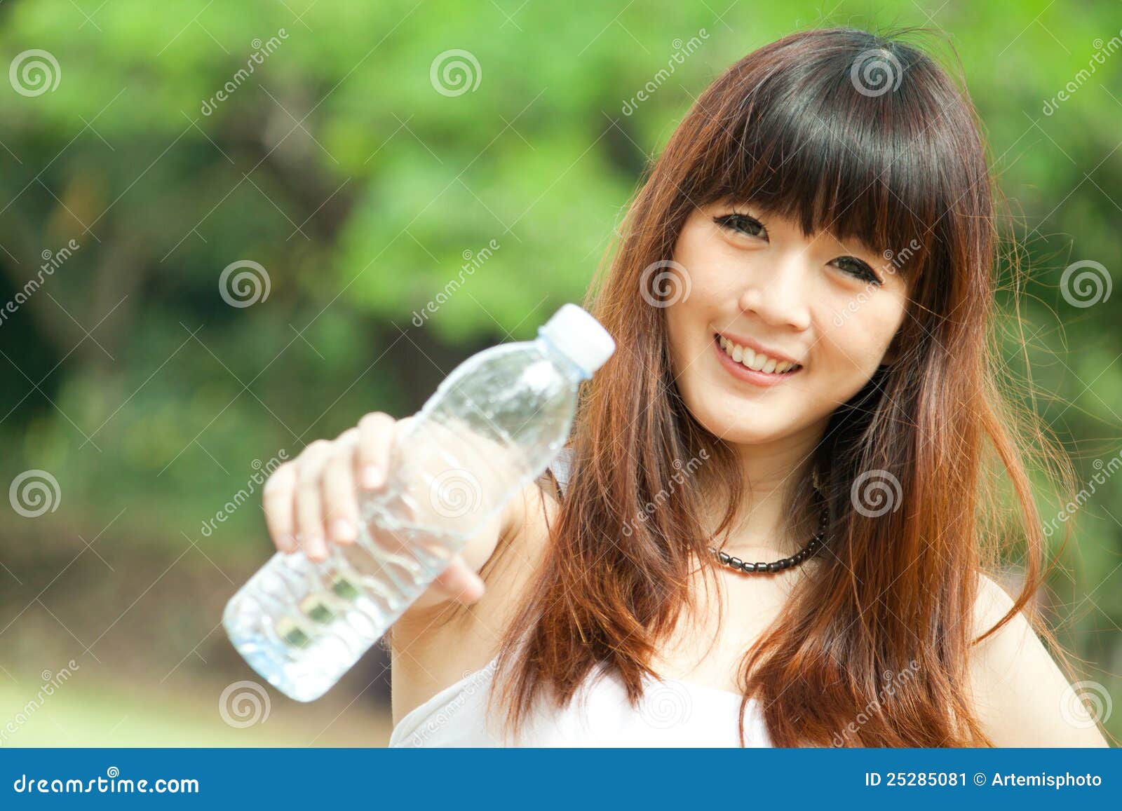 Woman with Water stock image. Image of happy, park, outdoor - 25285081