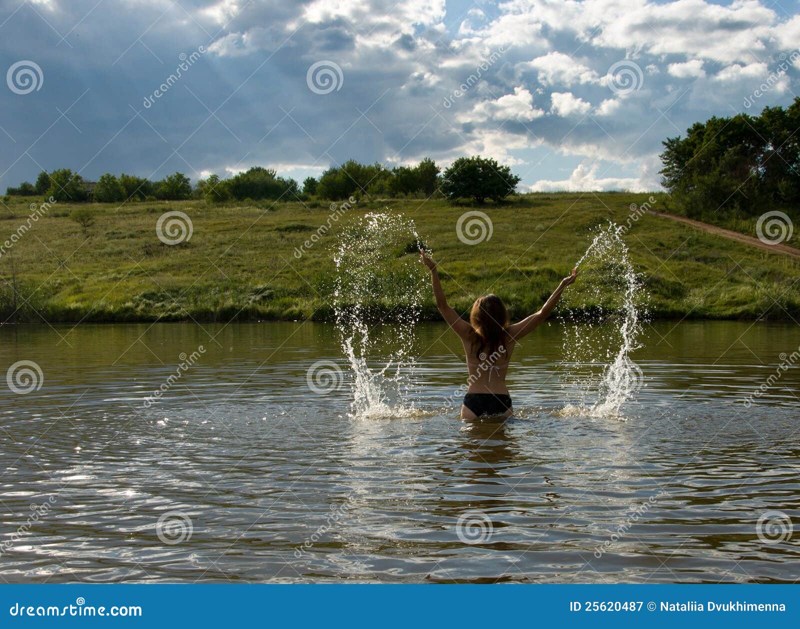 Woman in water stock image. Image of fresh, river, beauty - 25620487