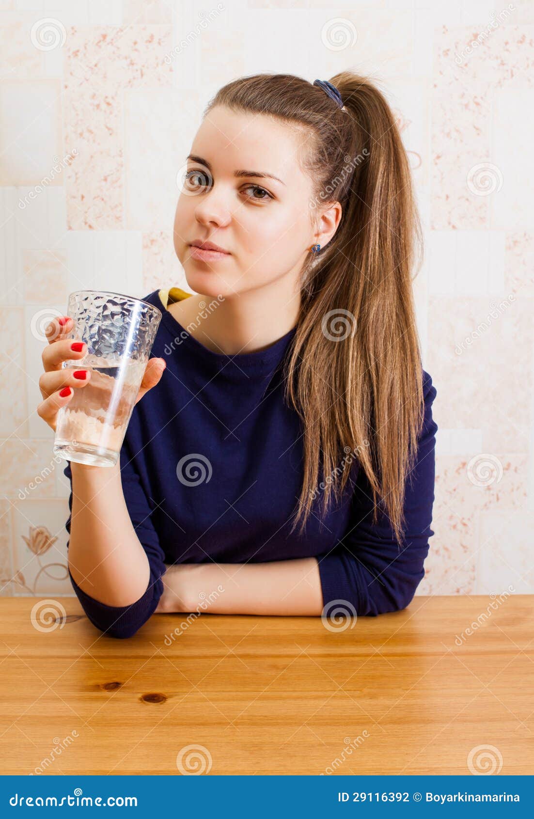 Woman with water stock photo. Image of person, indoors - 29116392