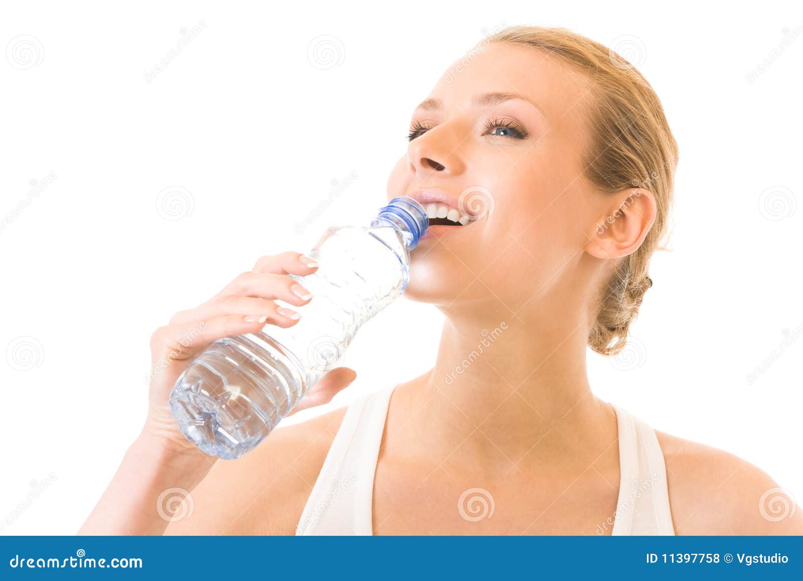 Woman with water, isolated stock photo. Image of face - 11397758