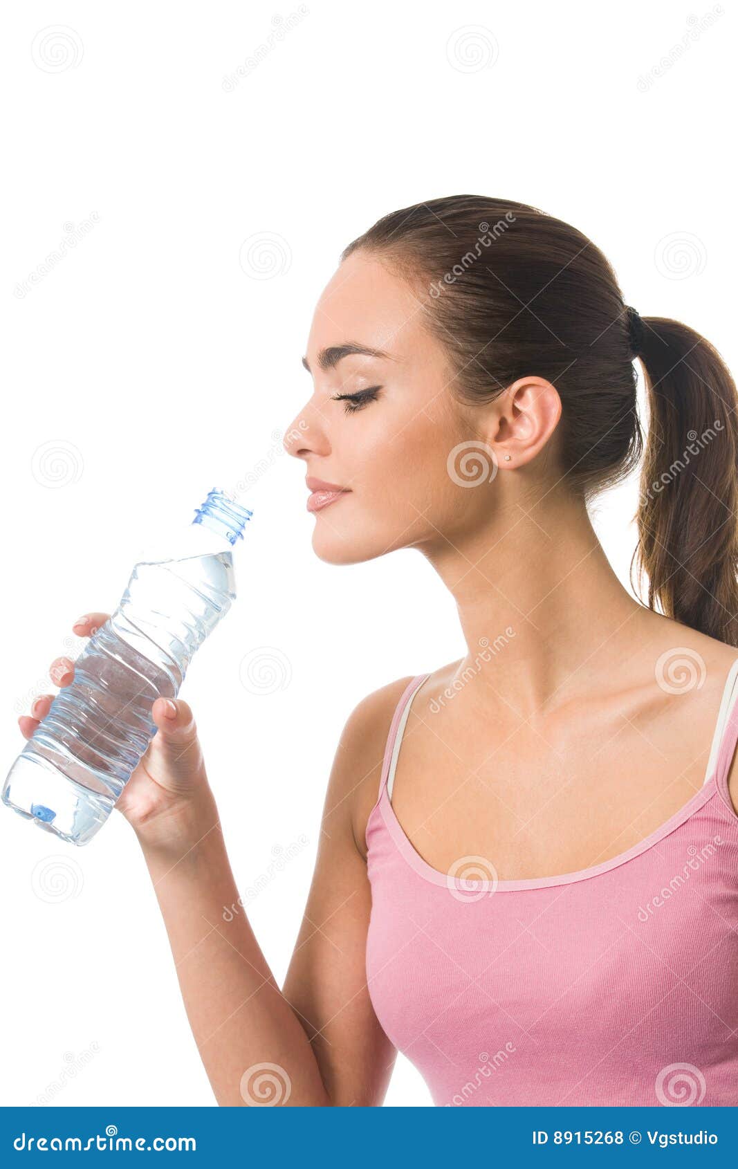 Woman with water, isolated stock photo. Image of physical - 8915268