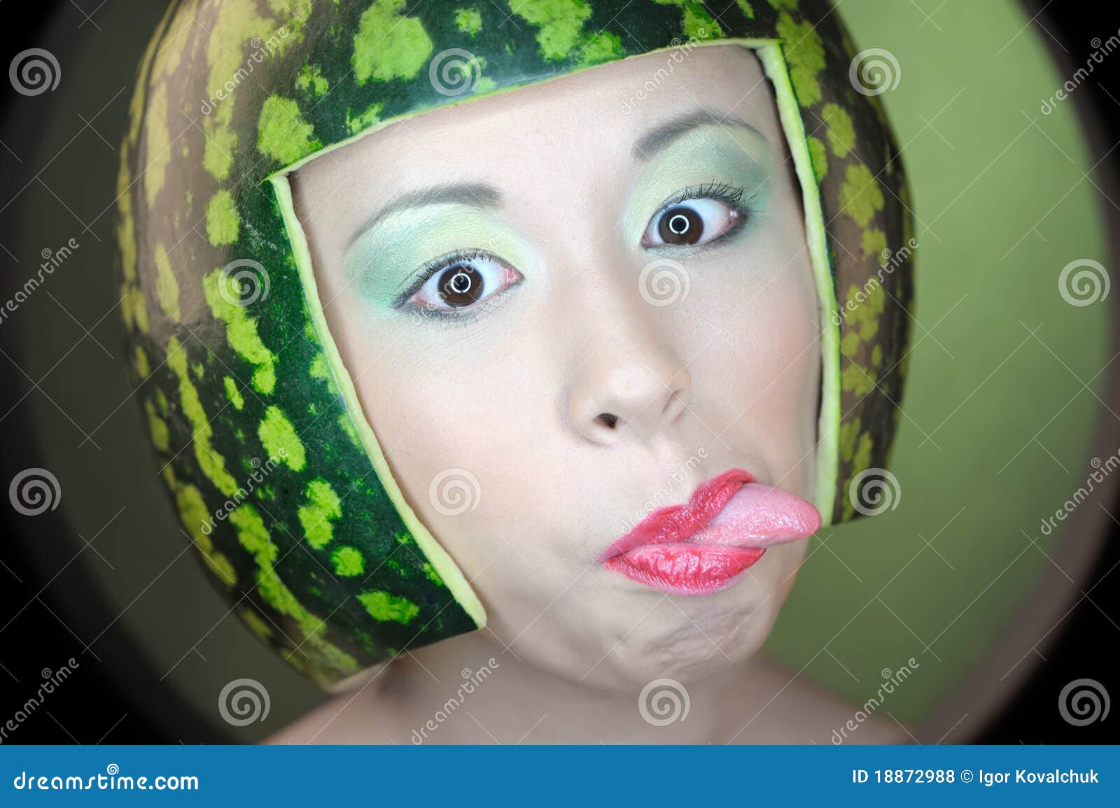 Woman with water-melon stock photo. Image of nature, healthy - 18872988
