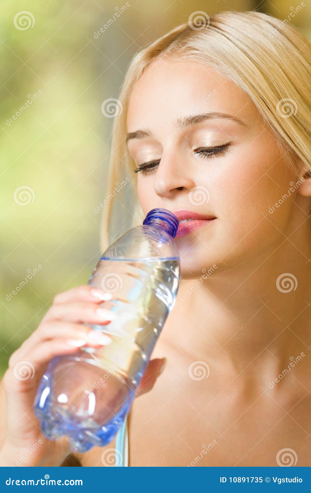 Woman with water, outdoors stock image. Image of girl - 10891735
