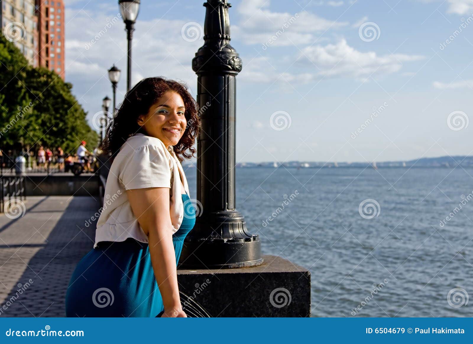 Woman at water side stock image. Image of smiling, woman - 6504679