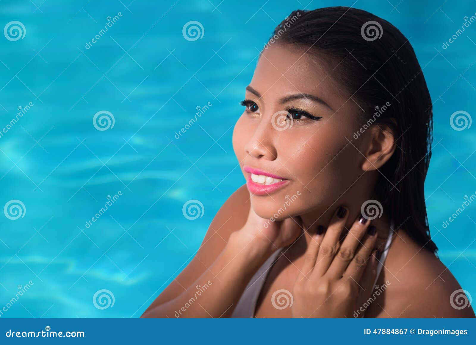 Woman in water stock image. Image of beautiful, portrait - 47884867