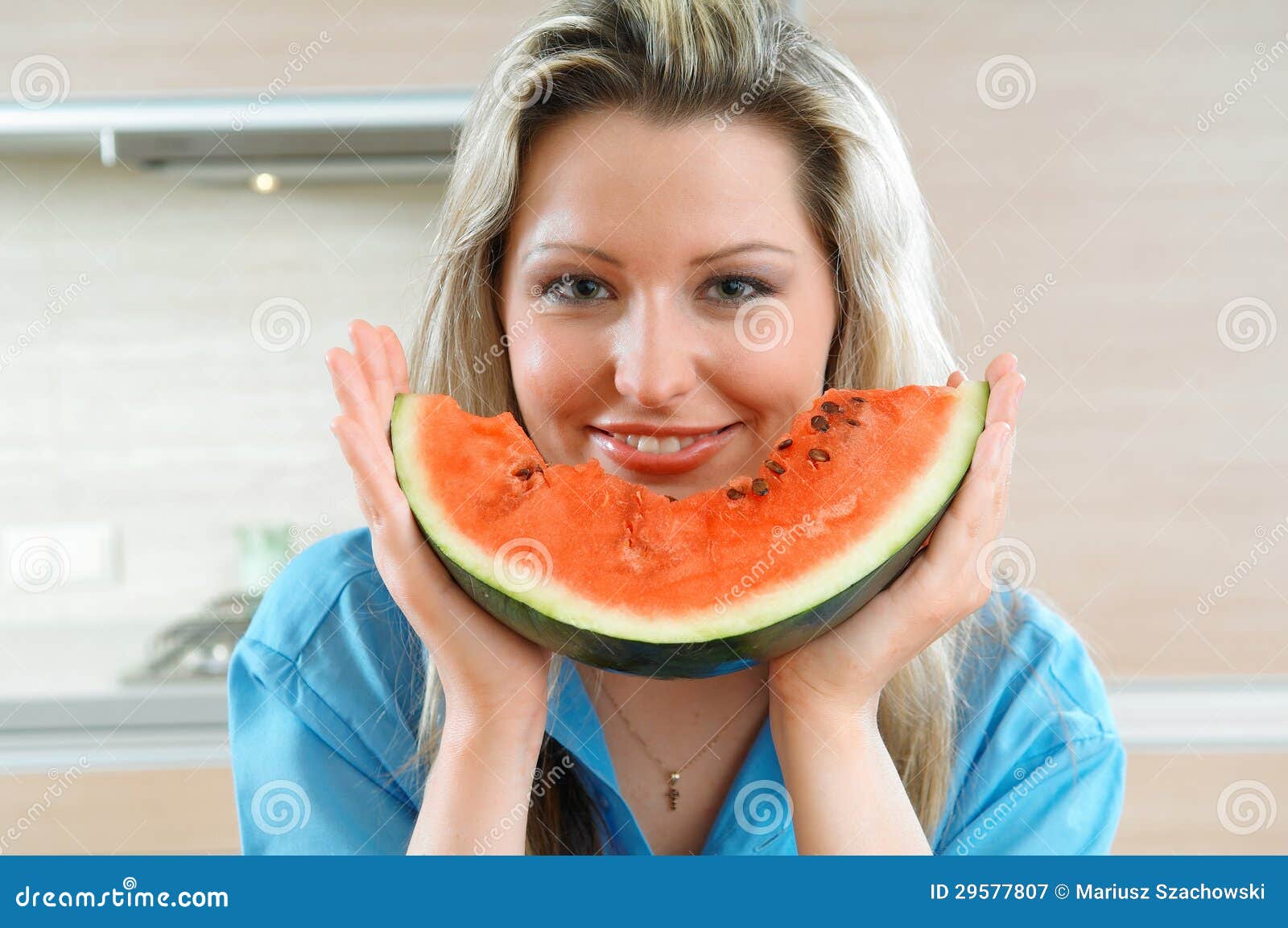 Woman with watermelon stock image. Image of attractive - 29577807