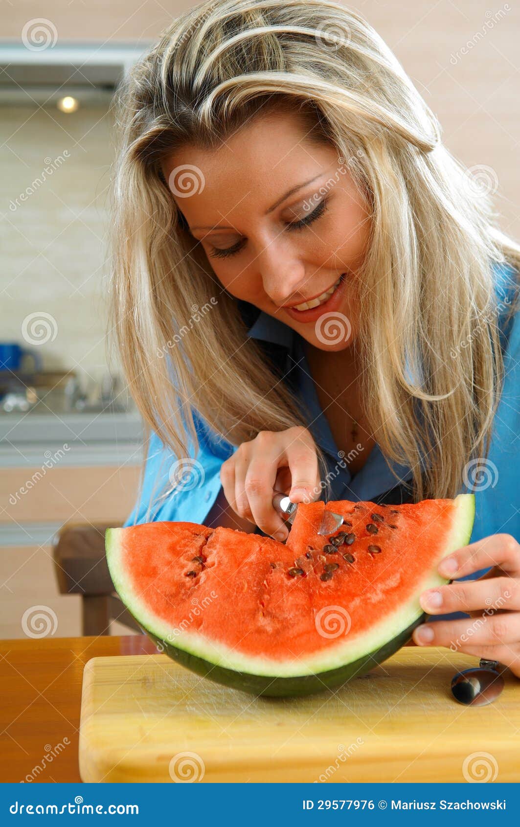 Woman with watermelon stock photo. Image of health, nutrition - 29577976