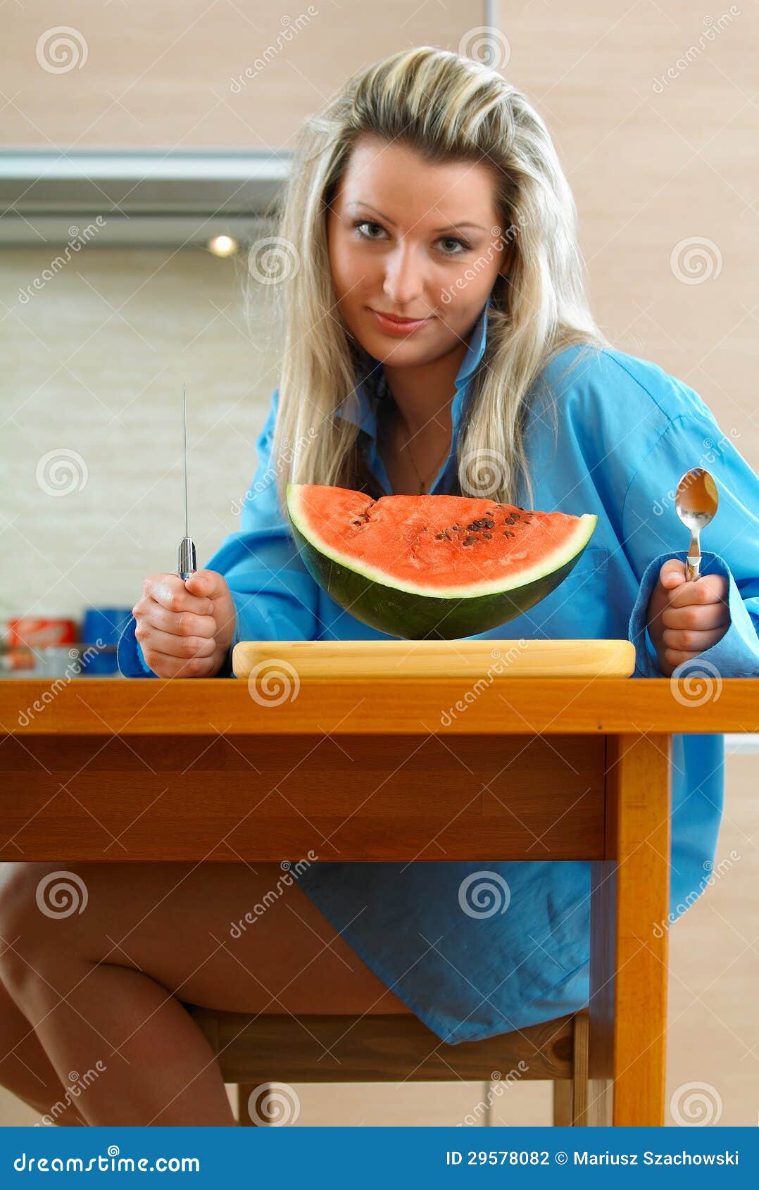 Woman with watermelon stock photo. Image of watermelon - 29578082