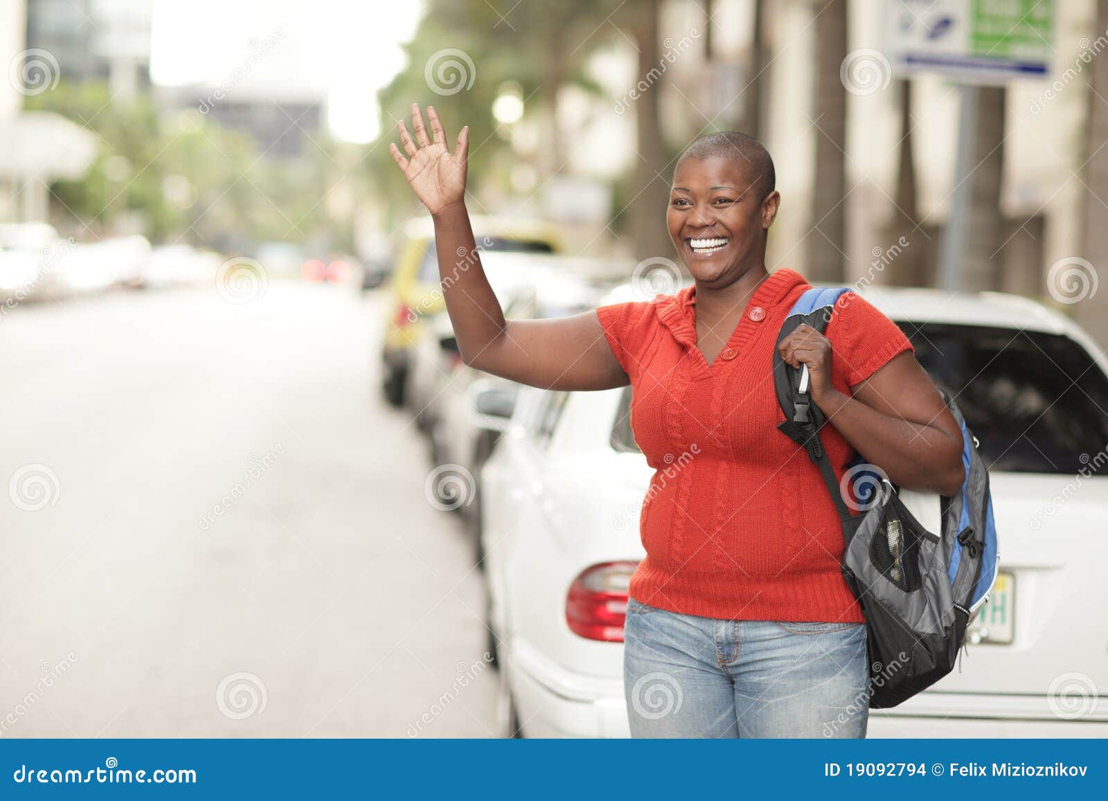 Woman waving stock photo. Image of hair, haircut, adult - 19092794