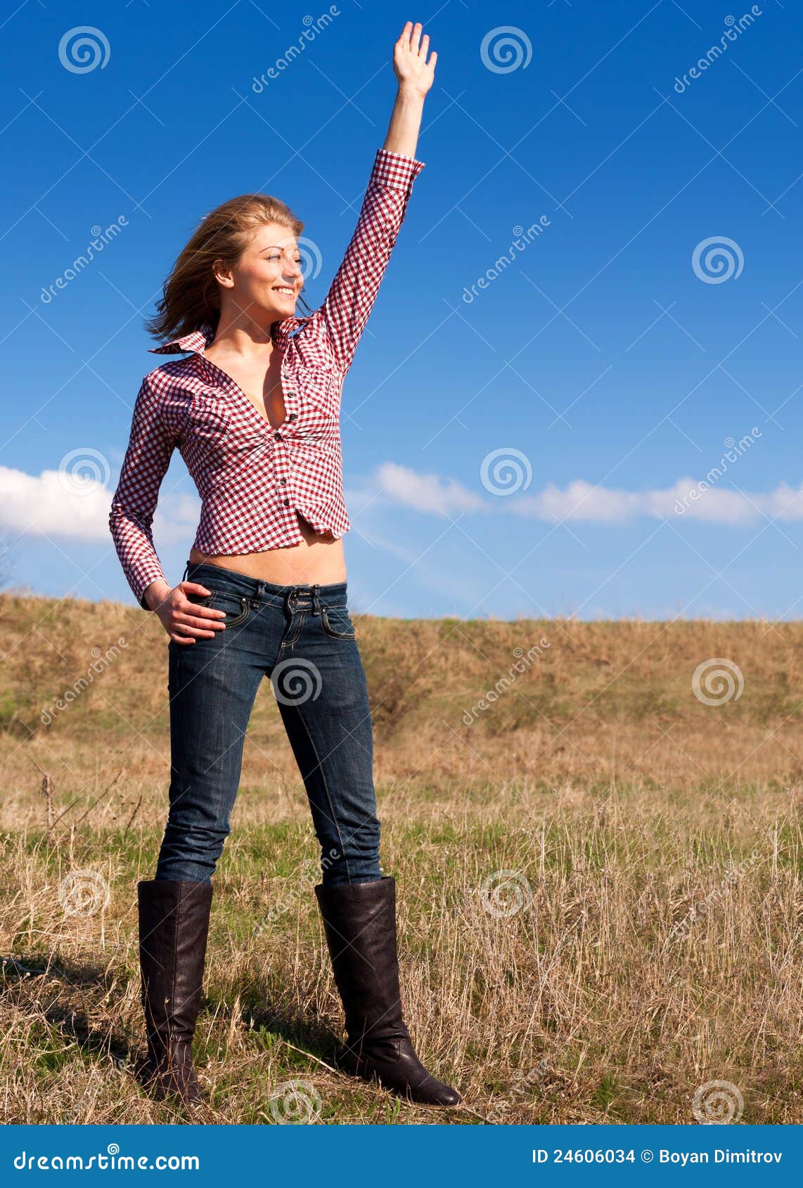 Woman waving hand stock photo. Image of outdoor, hand - 24606034