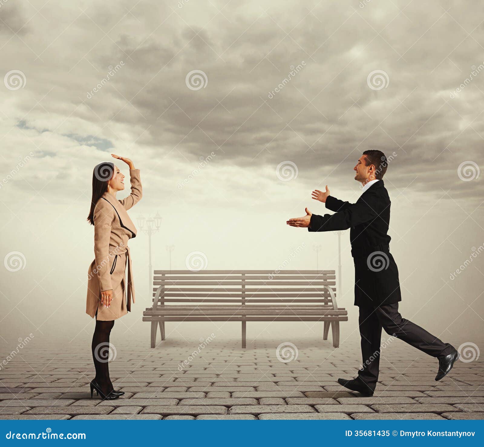 Woman Waving Man Going To Meet Stock Image - Image of studio, romance ... Woman Waving Man Going To Meet Stock Image - Image of studio, romance ...
