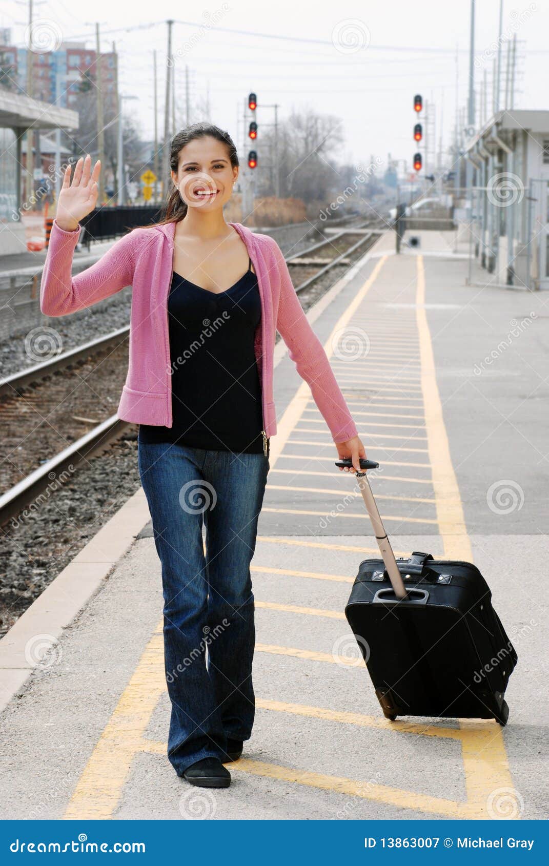 Woman Waving From The Window Of A Train Stock Image | CartoonDealer.com ...