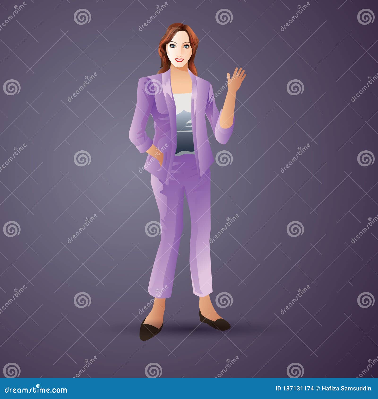 Woman Waving. Vector Illustration Decorative Design Stock Vector ...