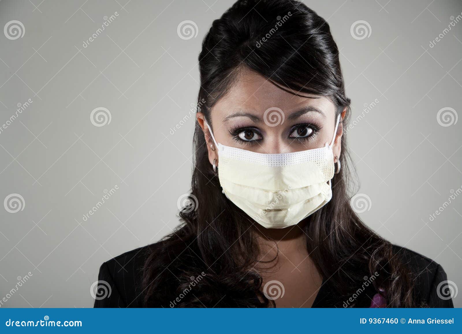 Woman Wearing a Breathing Mask Stock Photo - Image of afraid, eyes: 9367460