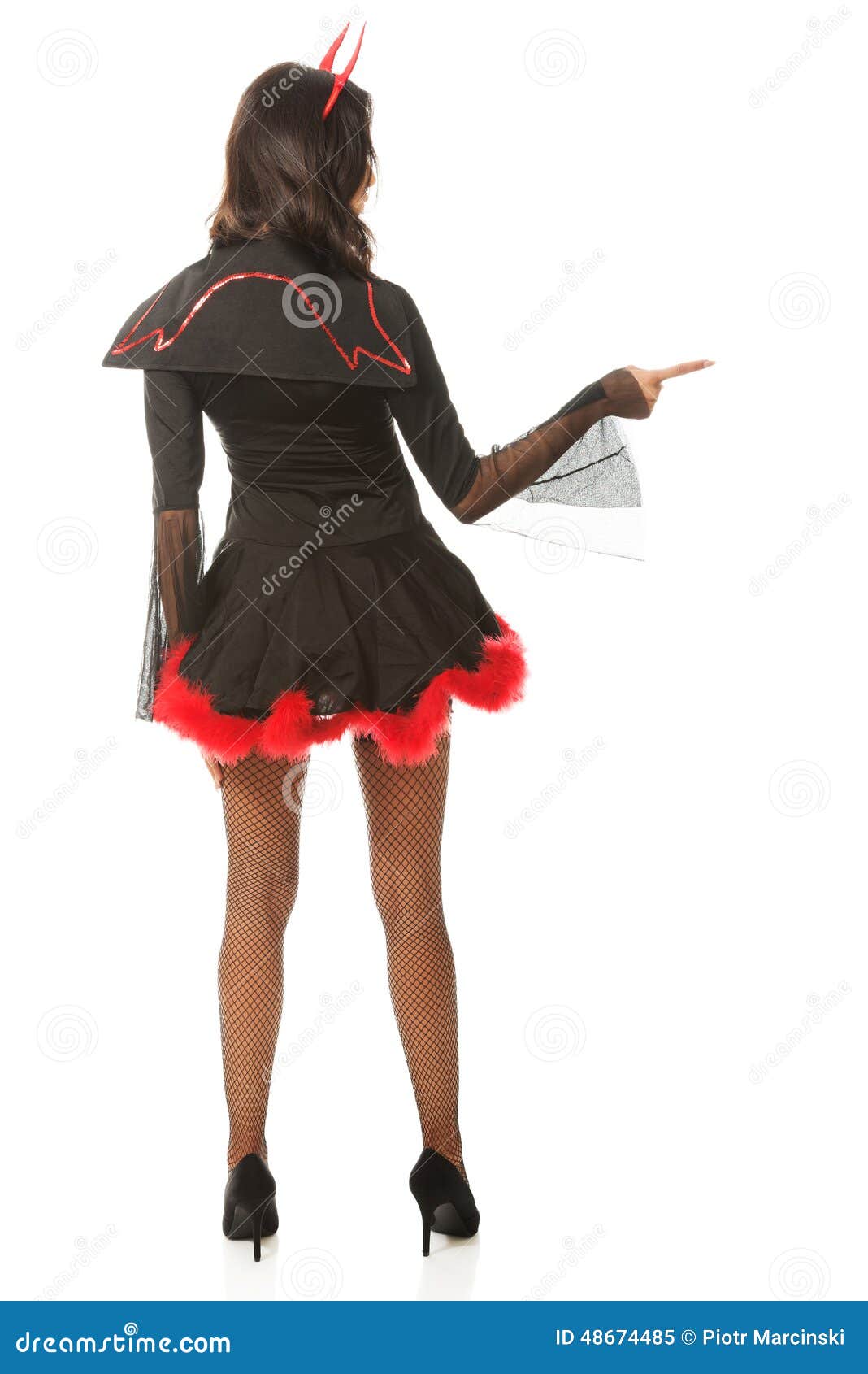 Woman Wearing Devil Clothes Stock Image - Image of color, celebration ...