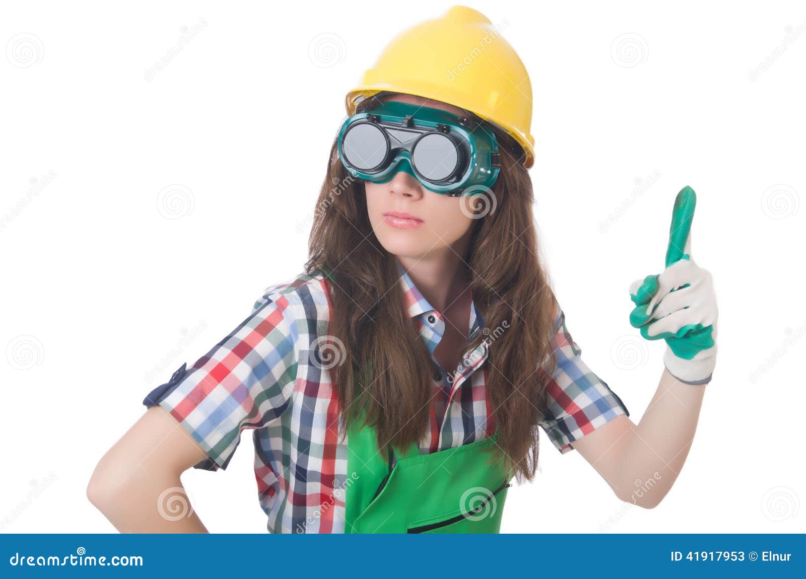 Woman wearing goggles stock image. Image of head, industry - 41917953