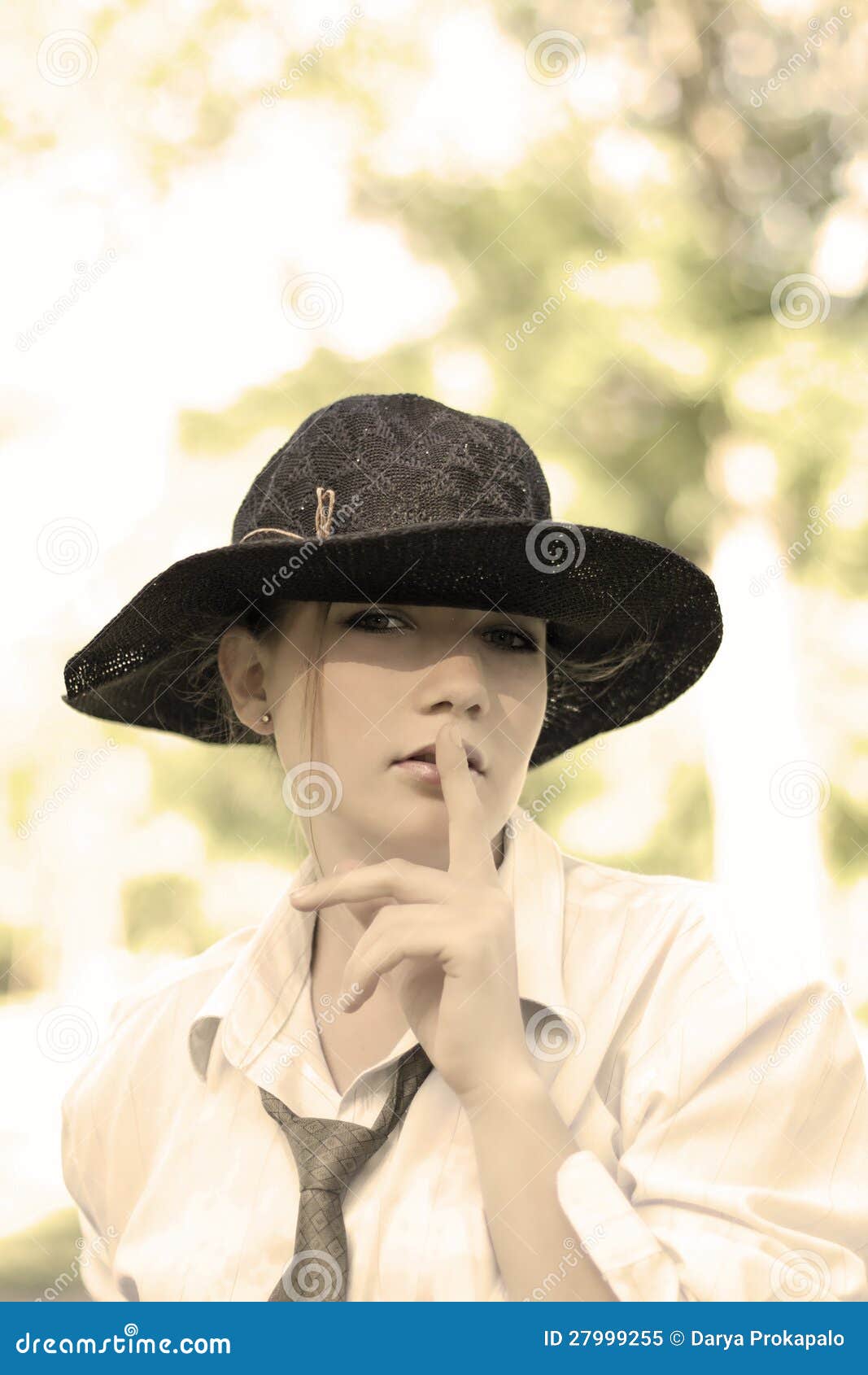 Woman wearing hat stock image. Image of girl, female - 27999255
