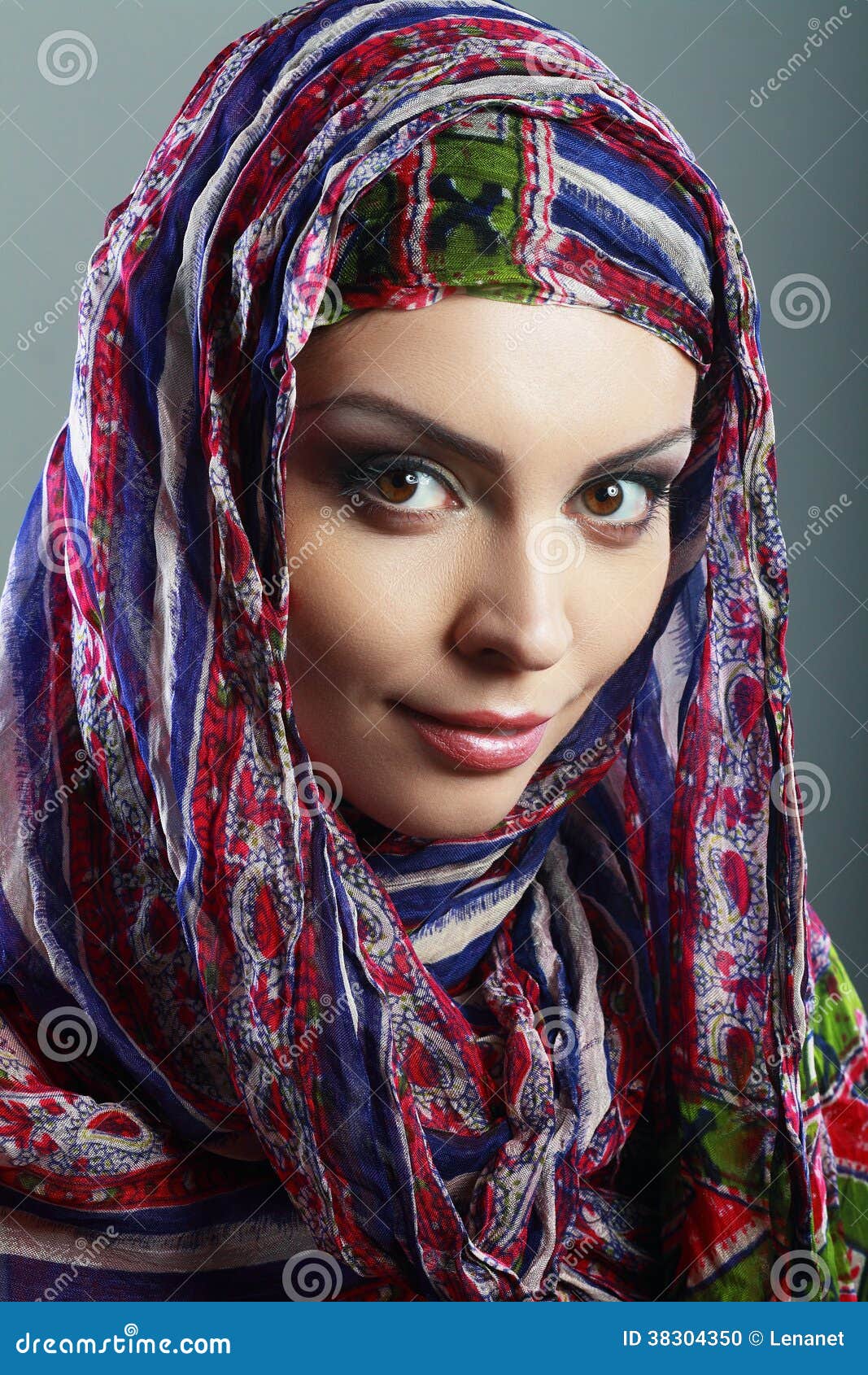 Woman wearing head scarf stock photo. Image of model - 38304350