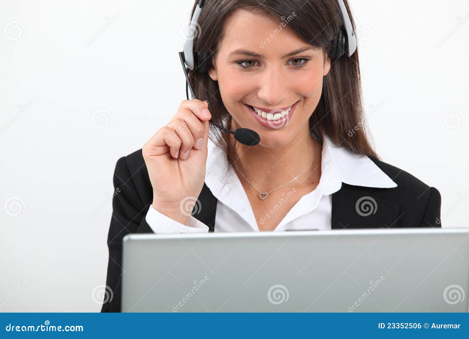 Woman wearing a headset stock photo. Image of professional - 23352506