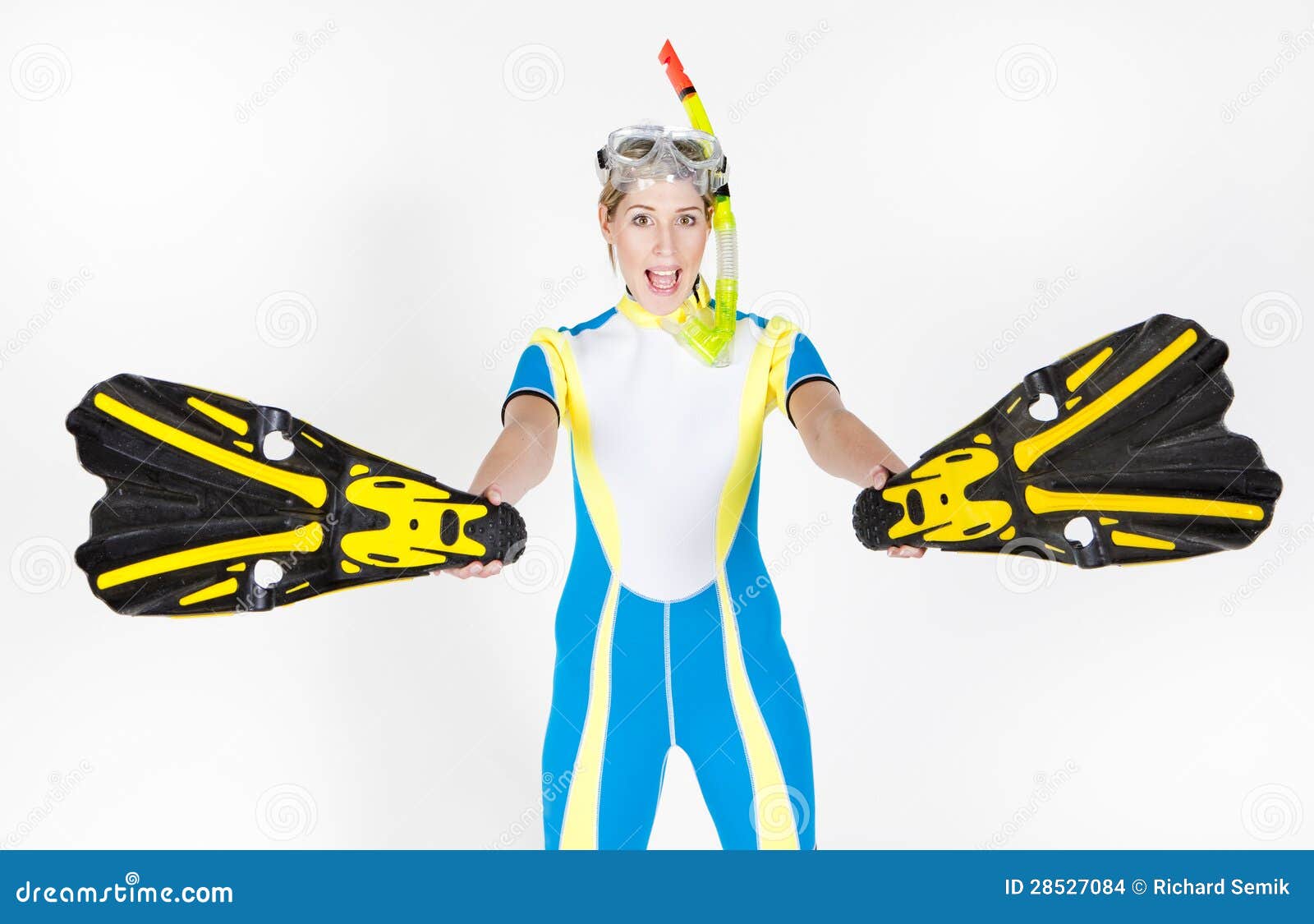 Woman Wearing Neoprene with Flippers Stock Photo - Image of interiors ...