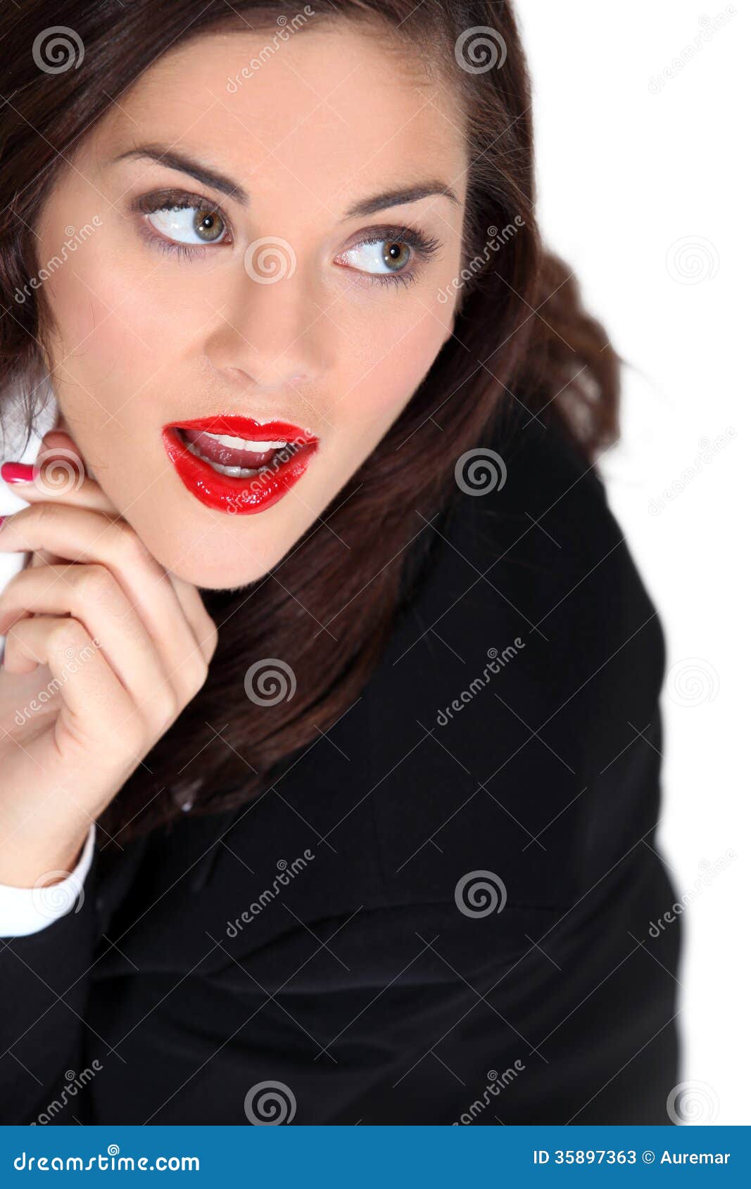 Woman wearing red lipstick stock image. Image of female - 35897363