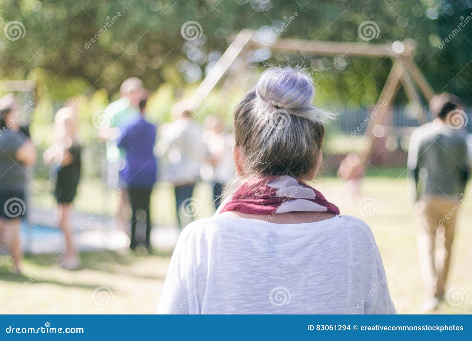 Woman Wearing A Red And White Shole Picture. Image: 83061294