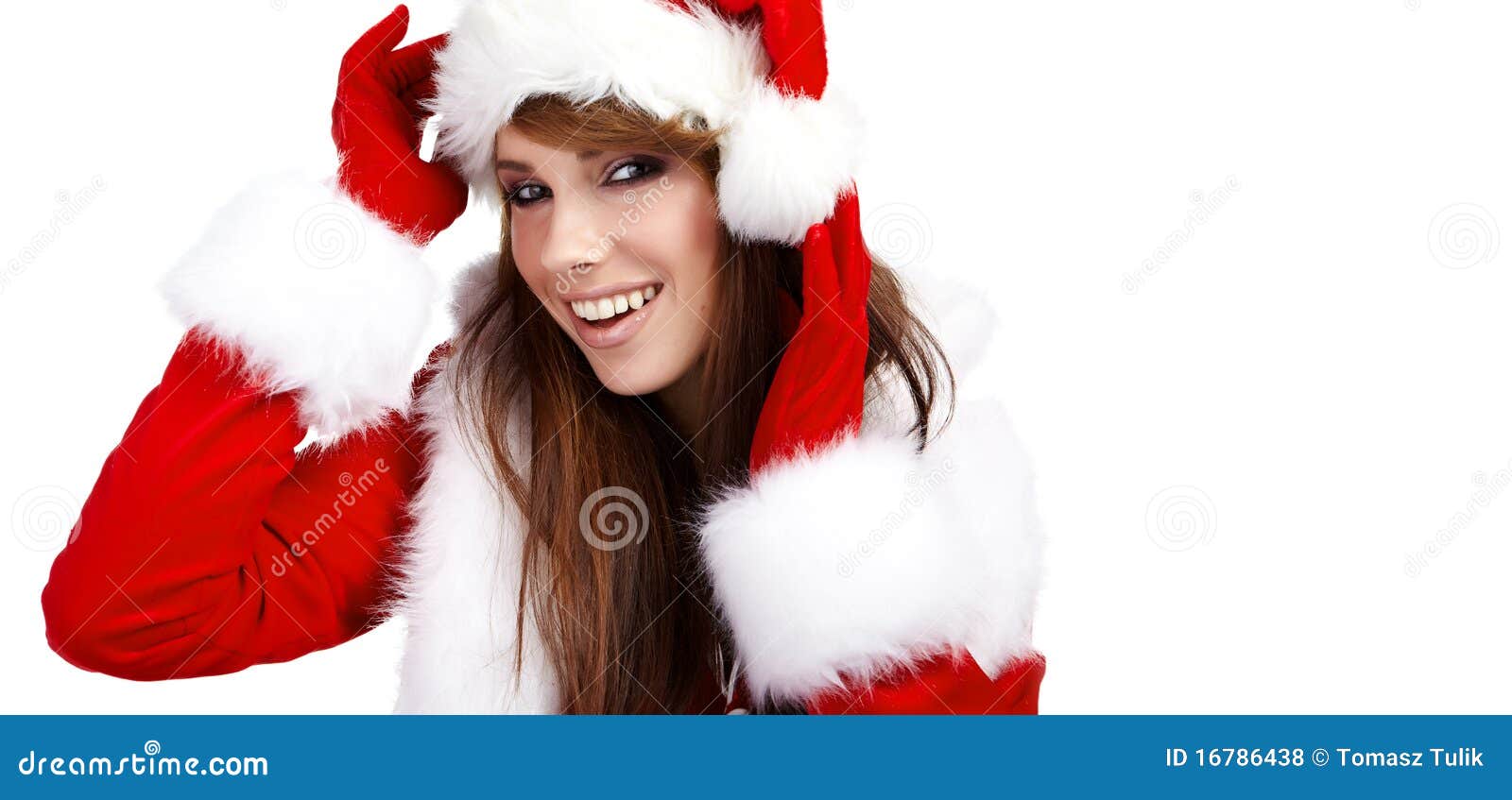Woman wearing santa hat stock photo. Image of tradition - 16786438