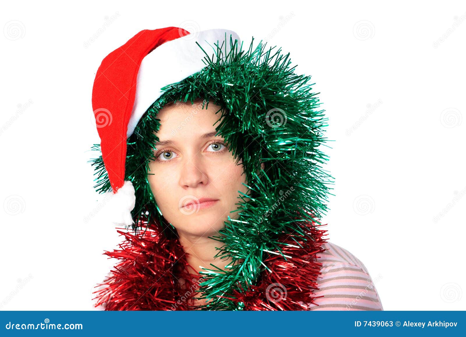 Woman wearing a santa hat stock image. Image of glamour - 7439063