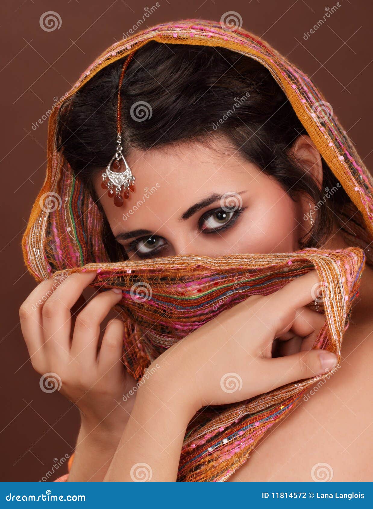 Woman wearing scarf stock photo. Image of jewel, woman - 11814572
