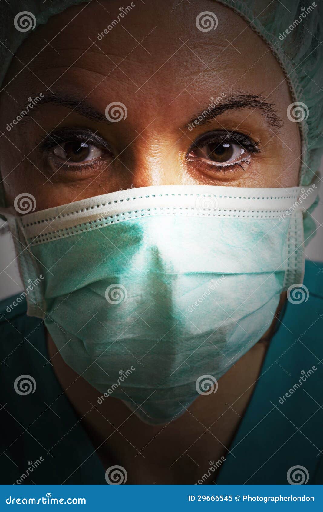 Woman Wearing Surgical Mask Stock Image - Image of expertise, hispanic ...