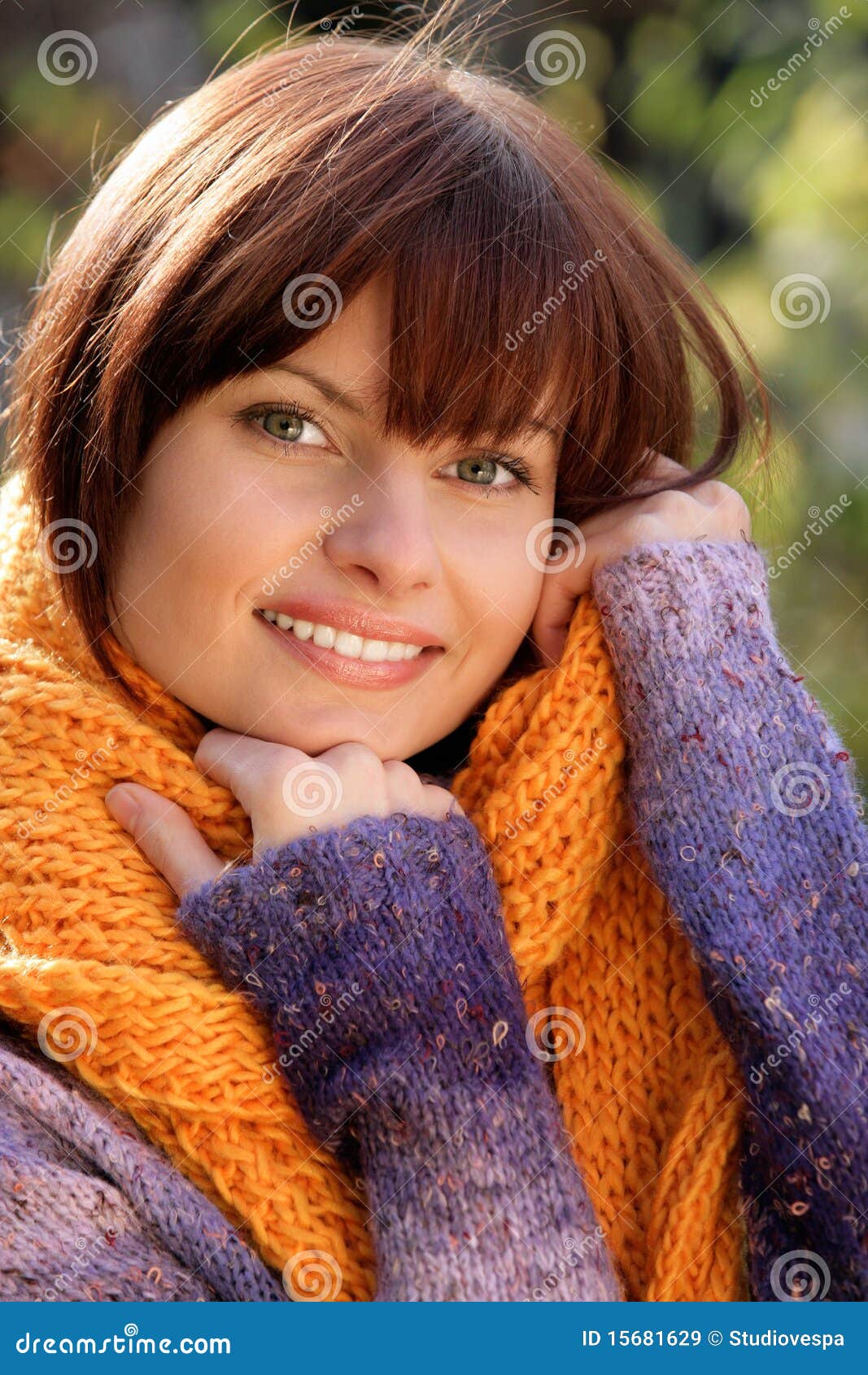 Woman wearing sweater stock image. Image of face, autumnal - 15681629