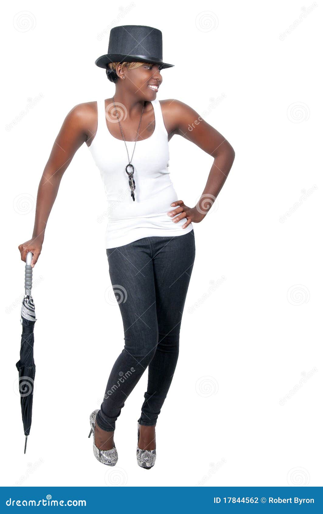 Woman Wearing a Top hat stock photo. Image of afro, entertainment ...