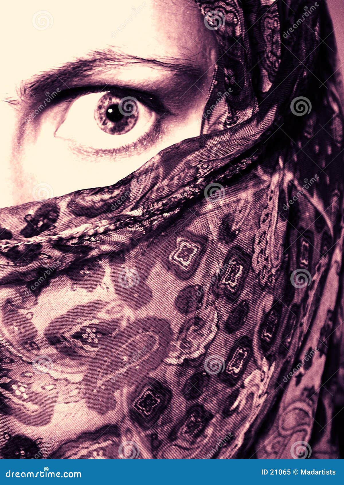 Woman Wearing Veil in Fear stock image. Image of fear, features - 21065
