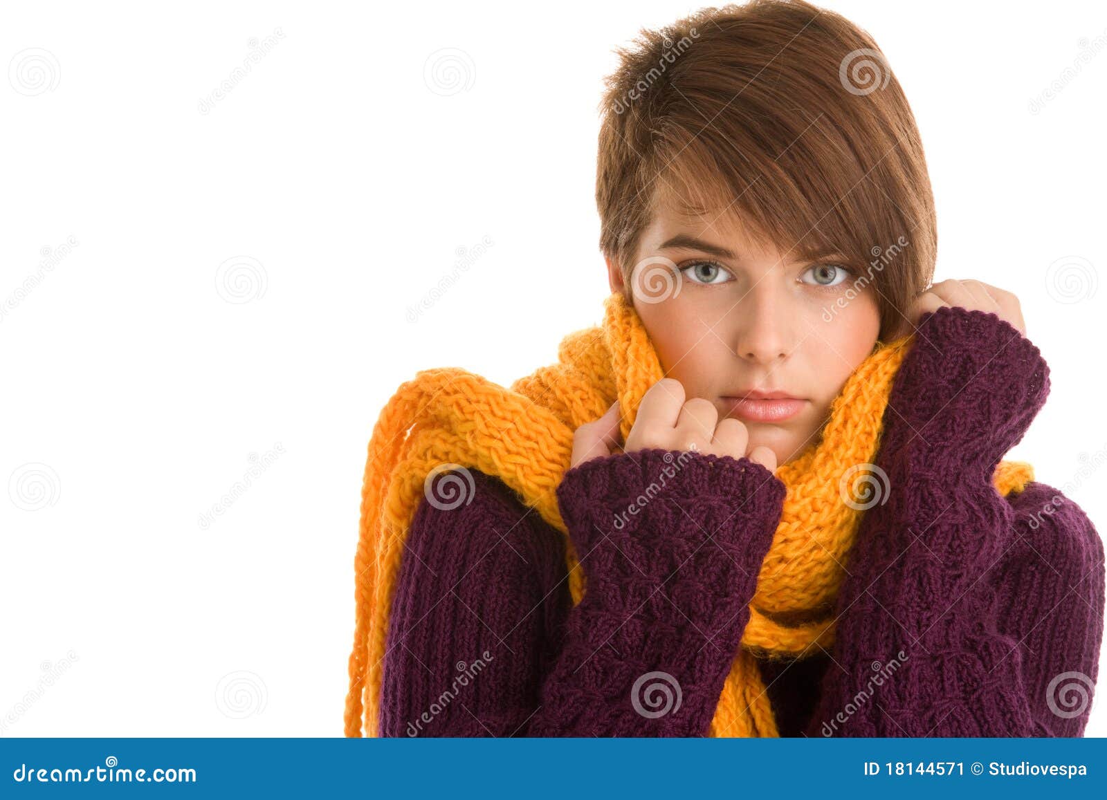 Woman wearing warm clothes stock image. Image of background - 18144571