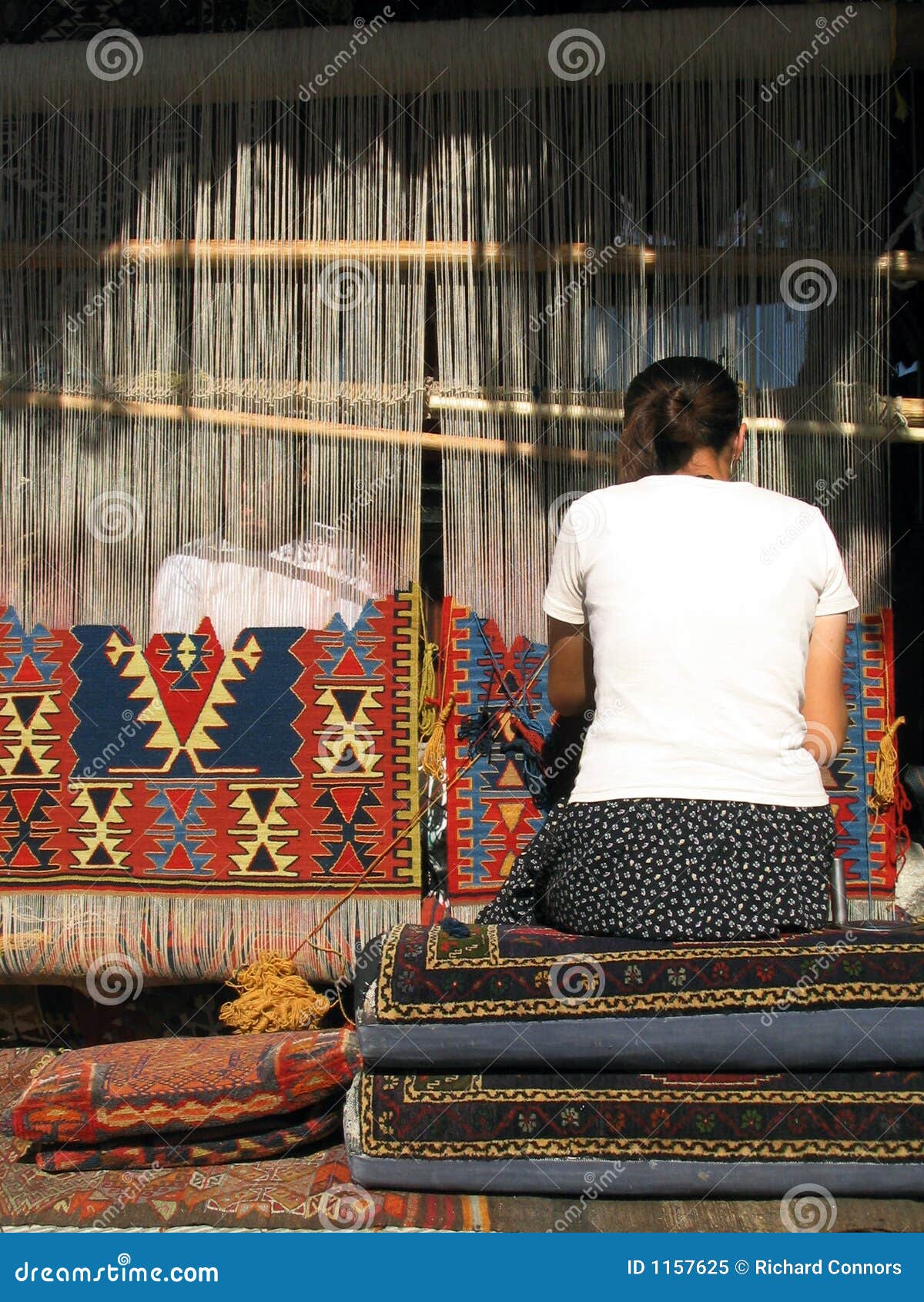 Woman Weaving stock image. Image of asia, loom, handmade - 1157625