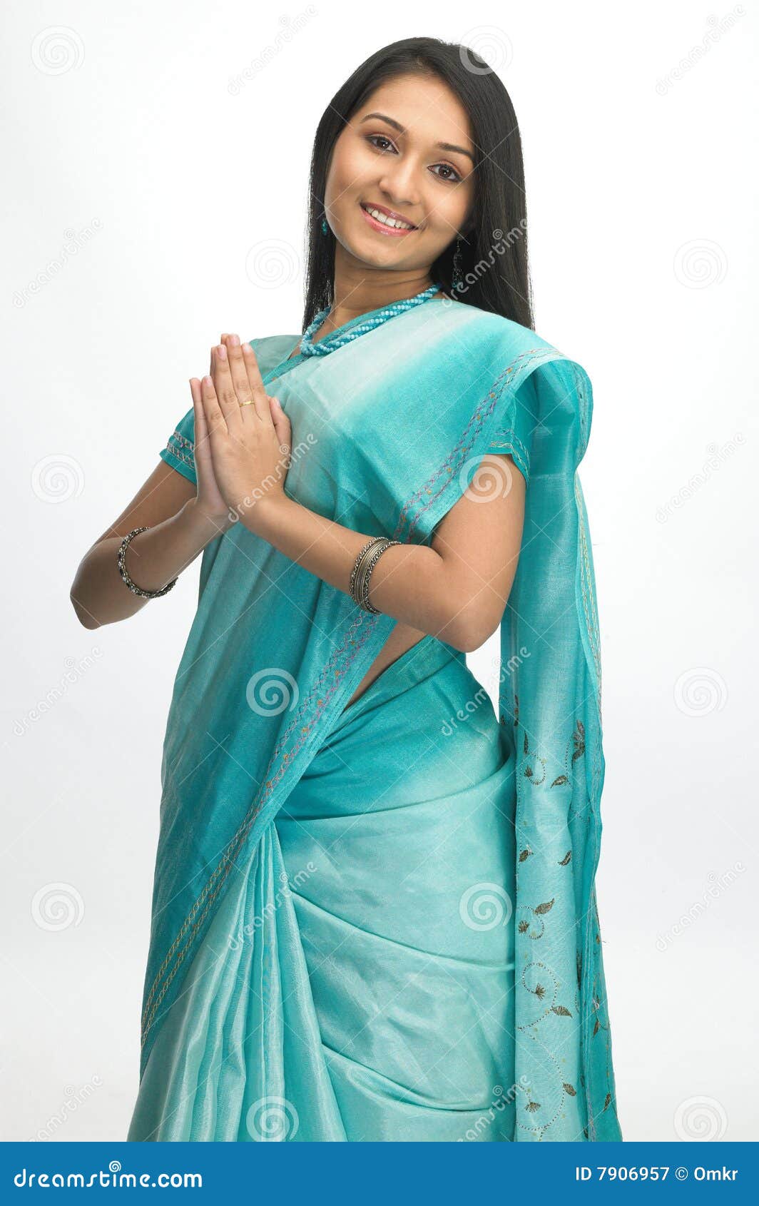 Woman in welcome posture stock image. Image of hair, adult - 7906957