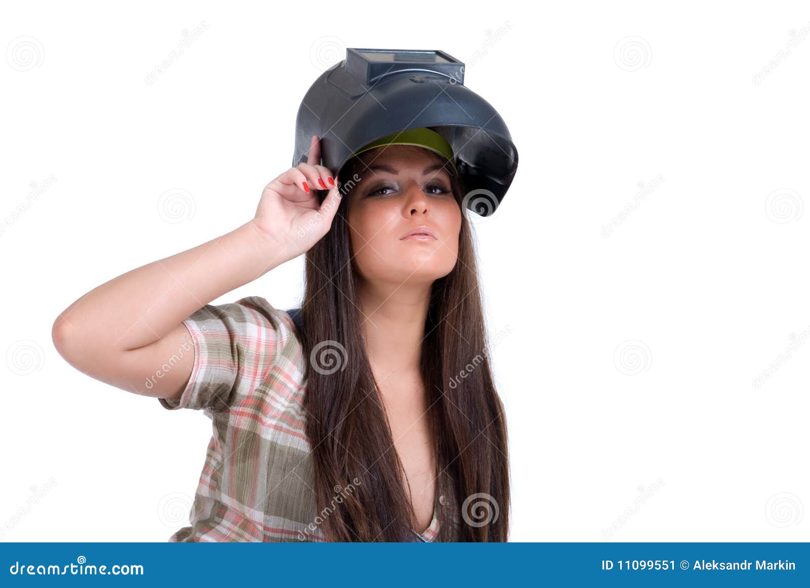 Woman in welder mask stock image. Image of attractive - 11099551