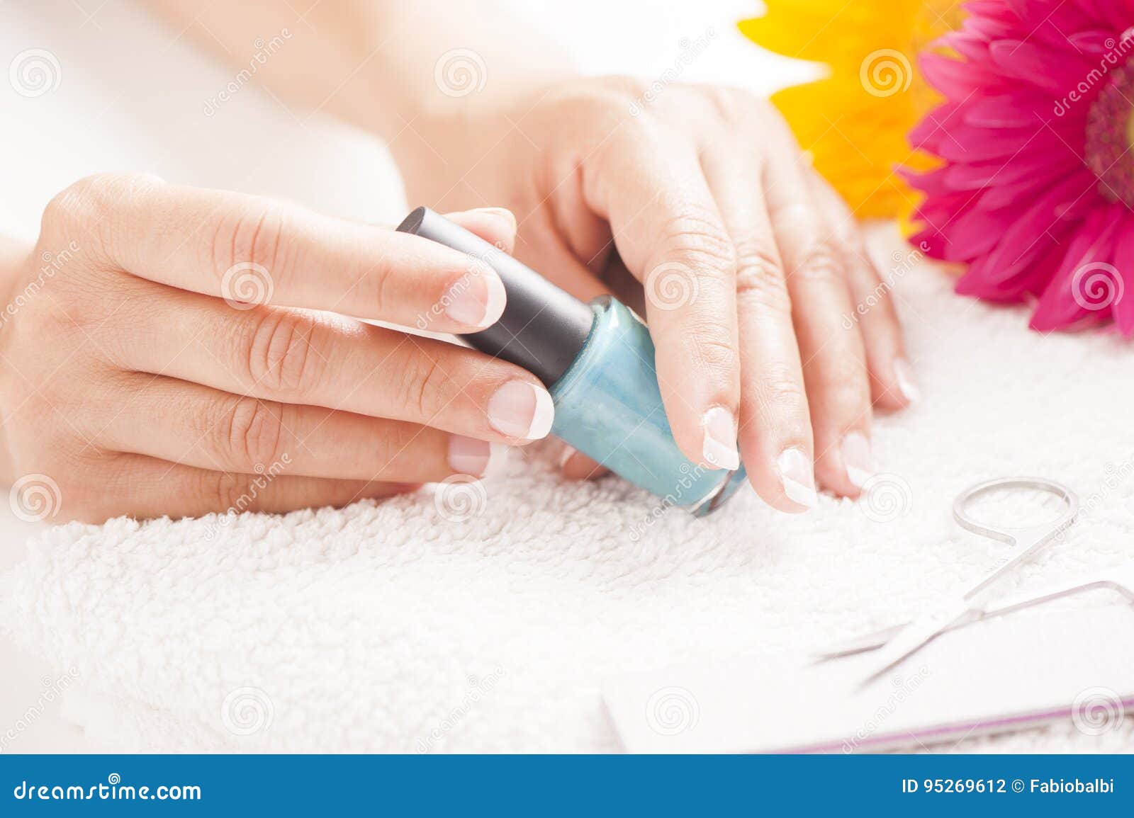 Woman with Well Manicured Nails Stock Photo - Image of light, client ...