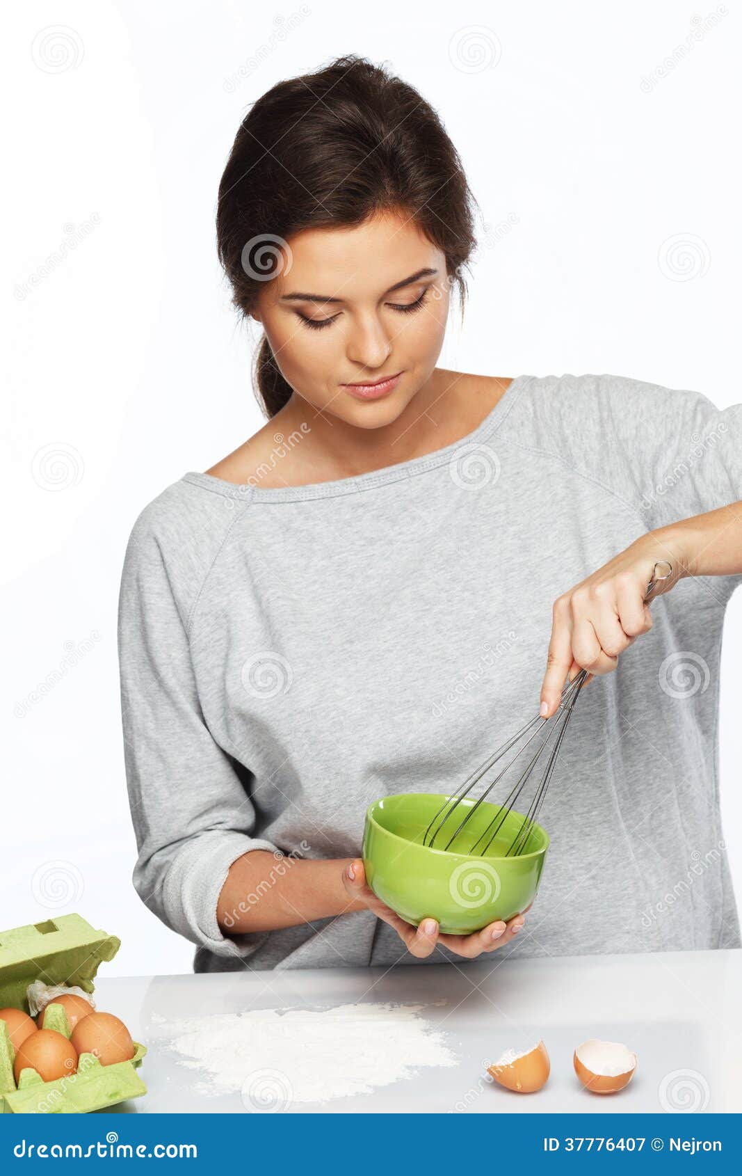 Woman whisking eggs stock image. Image of bakery, hand - 37776407