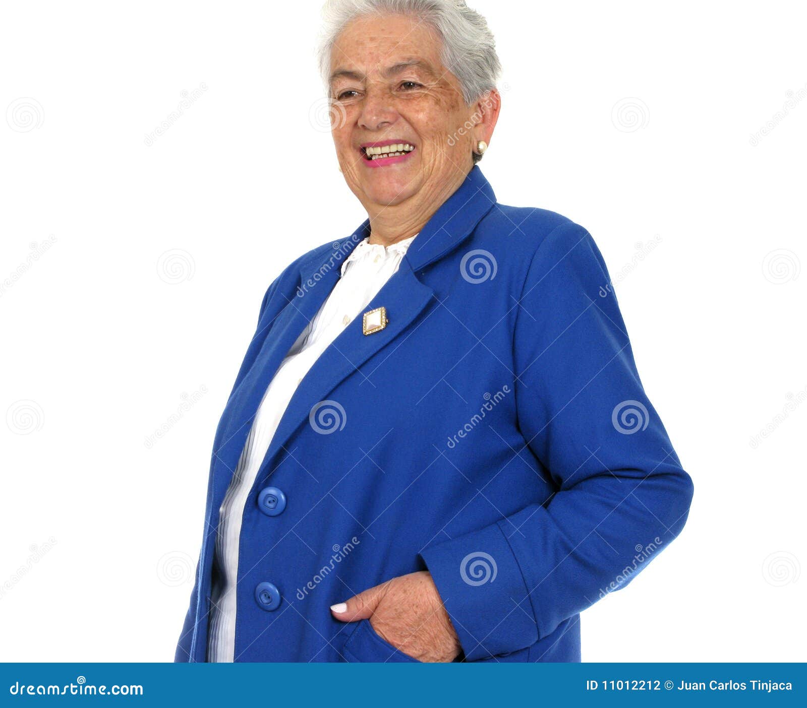 Woman Whit Big Smile Over White Stock Photo - Image of background ...