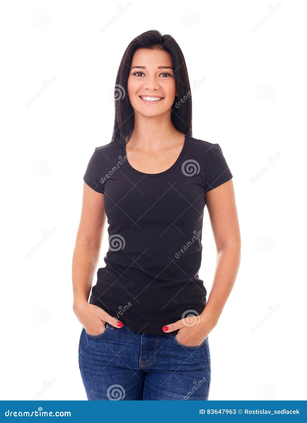 Woman On A White Background Stock Image - Image of female, happy: 83647963