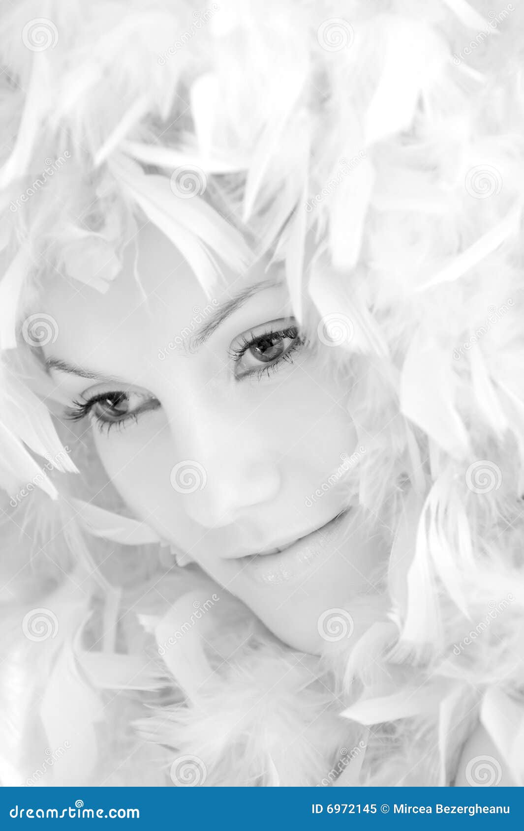 Woman with white feathers stock image. Image of caucasian - 6972145