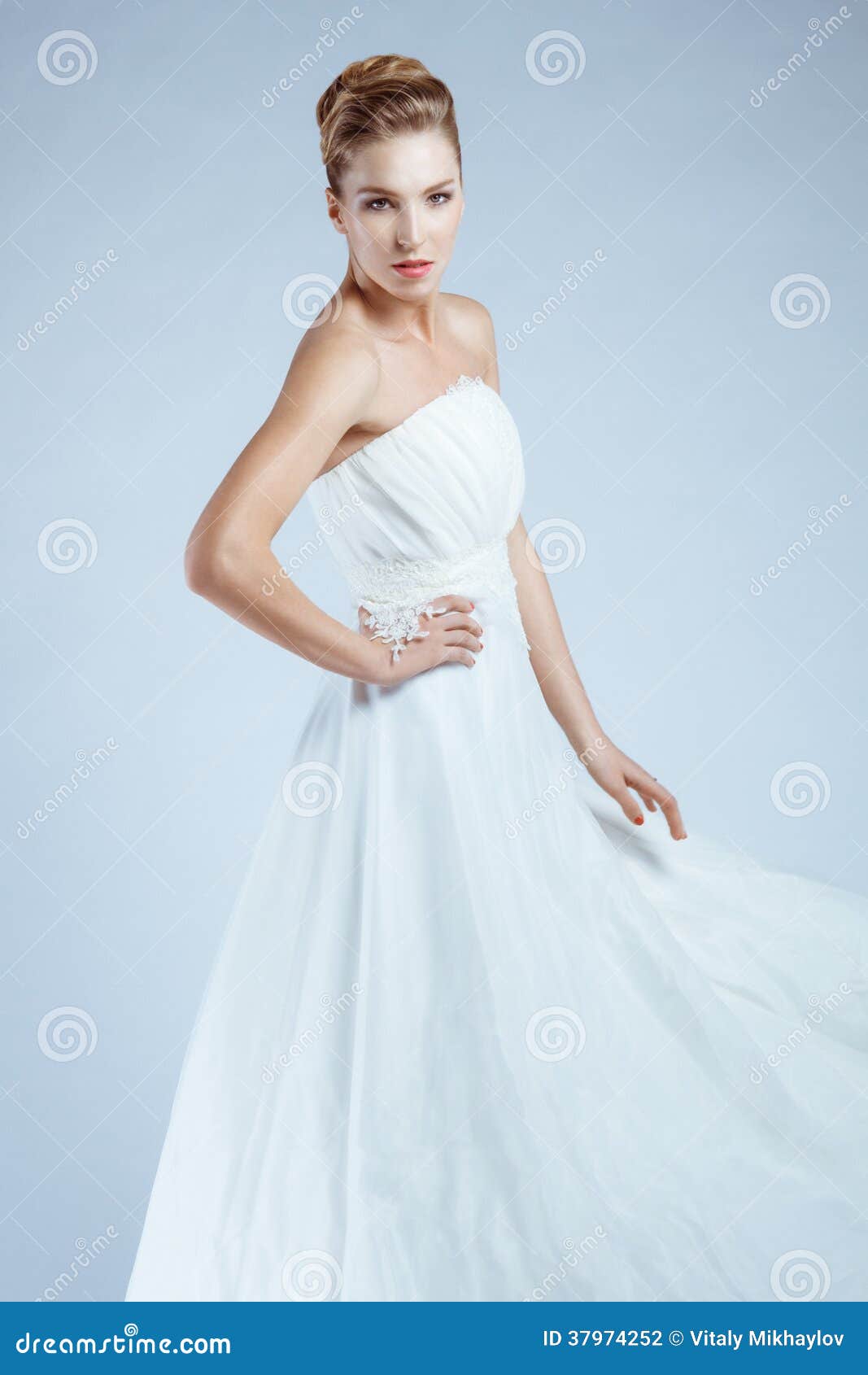 Woman in White Flowing Dresses Stock Photo - Image of beautiful, dress ...
