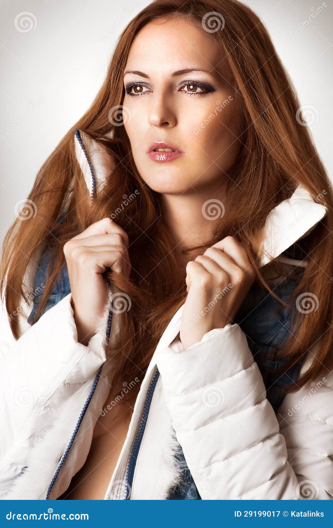 Woman in White Modern Jacket Stock Image - Image of fashionable, vogue ...