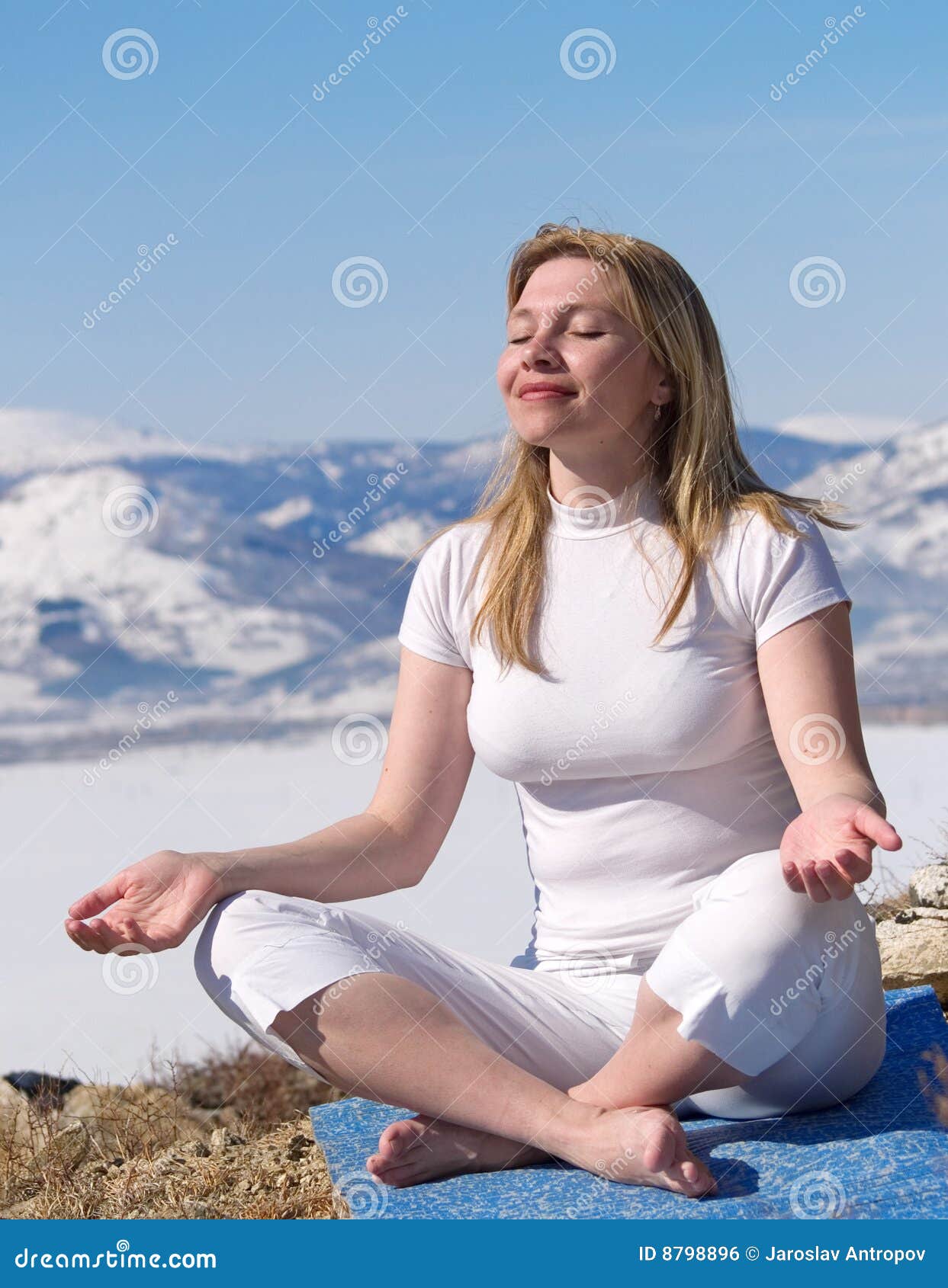 Woman in white relax stock photo. Image of cheerful, female - 8798896