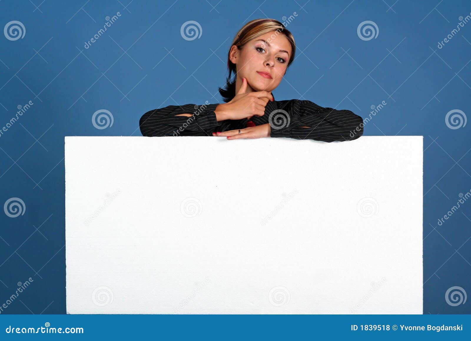 Woman with white shield stock photo. Image of nice, beauty - 1839518